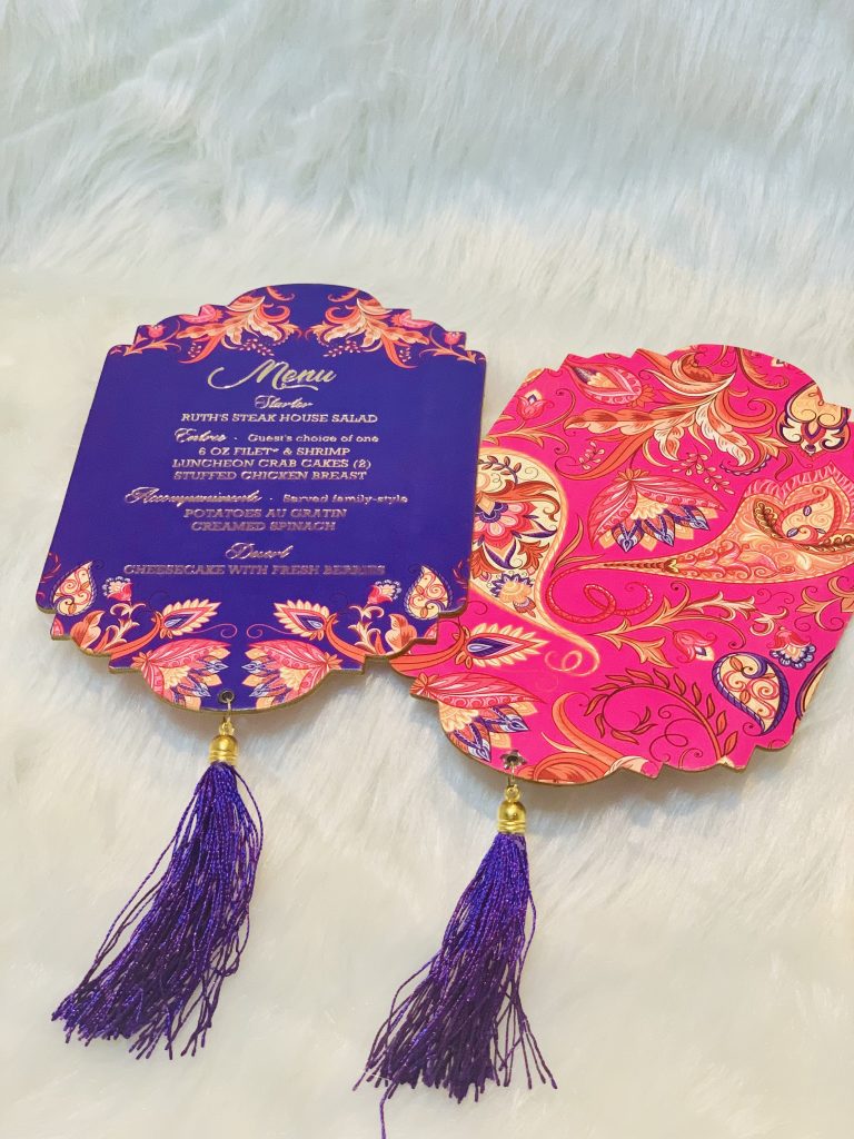 Menu| Program Cards w/ tassels - Upscales Custom Collections